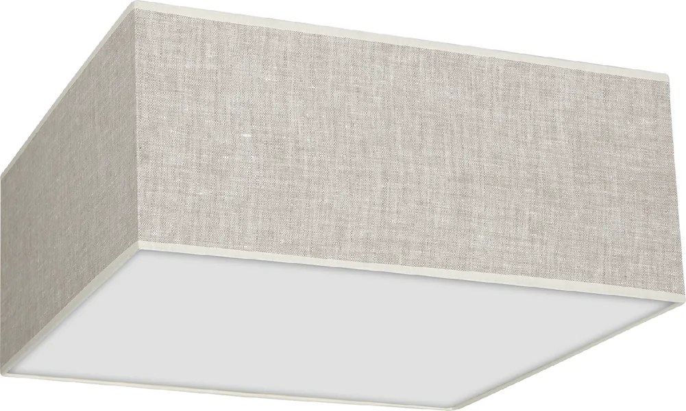 Stropní svítidlo Lino Square, 1x lněné stínítko, (bílé plexisklo), (40cm)
