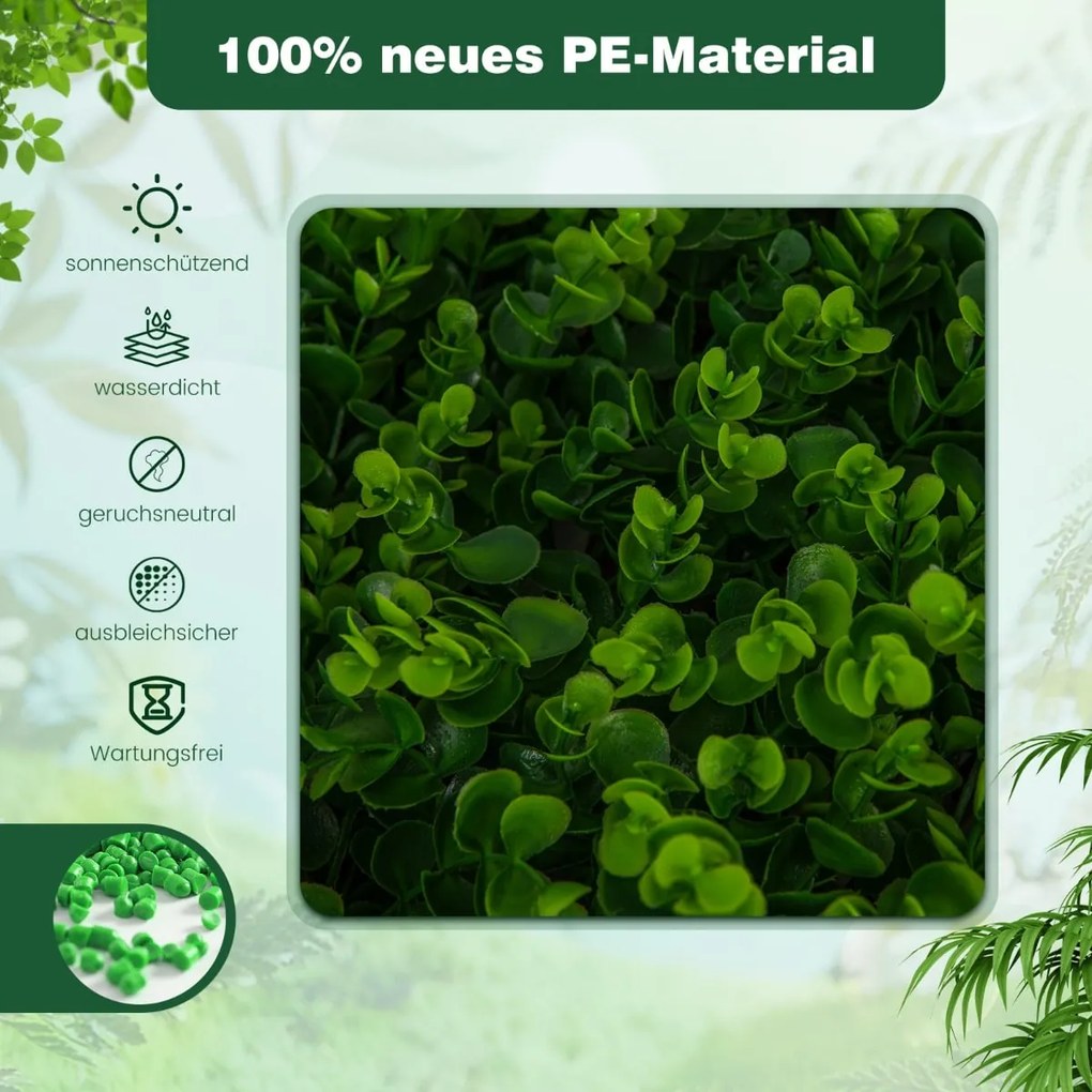 Costway Živé ploty na zeď rostlin se zeleným eukalyptem