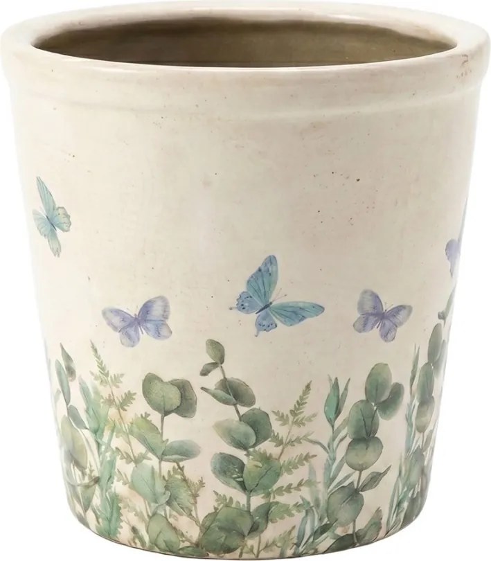 Dekorativní obal na květináč Butterflies Home L - Ø 17*16 cm