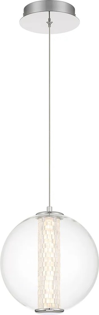 Designový lustr koule Eurofase Atomo Chrom LED 9W 3000K