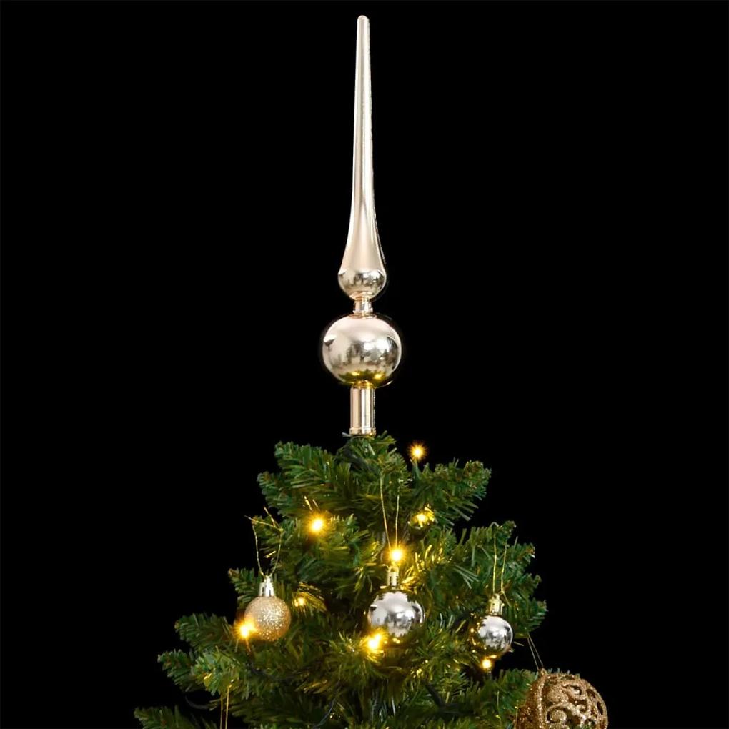 Umělý sklápěcí vánoční stromek se 150 LED a koulemi 120 cm