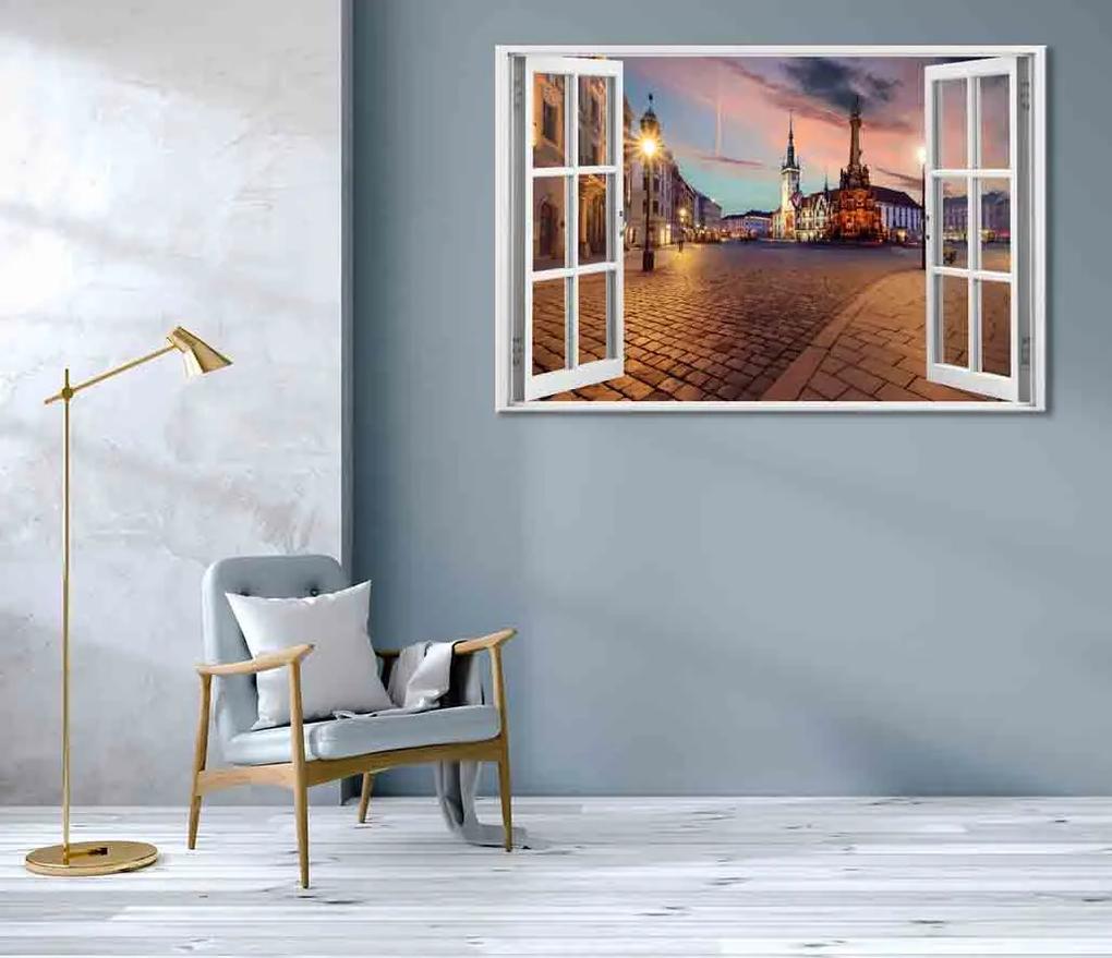 Malvis ® Obraz okno olomoucké náměstí Velikost (šířka x výška): 120x80 cm