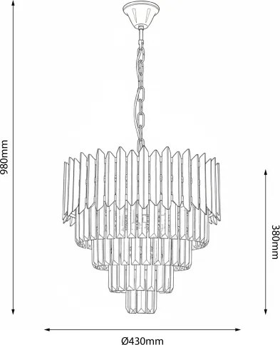 Brilagi - Lustr na řetězu CRISTAL 5xE14/40W/230V pr. 45 cm