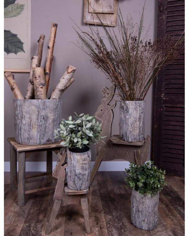 Dekorační dřevěná stolička na květiny Jelen – 42x15x69 cm