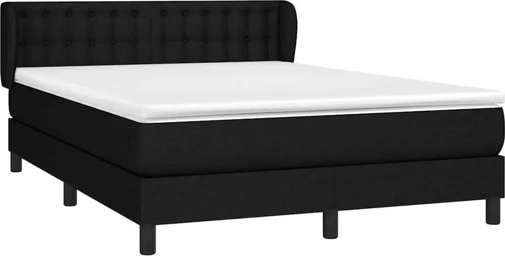 Box spring postel s matrací černá 140 x 190 cm textil 3126559