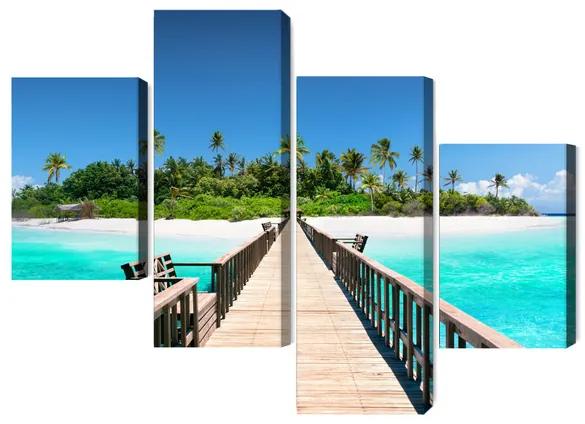 Vícedílný obraz 3D Molo Na Maledivách Nedostatek Nedostatek Plátno Canvas 160x100
