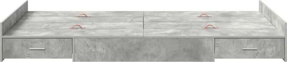 Rám postele s úložným prostorem Betonově šedá 120 x 200 cm 3335304