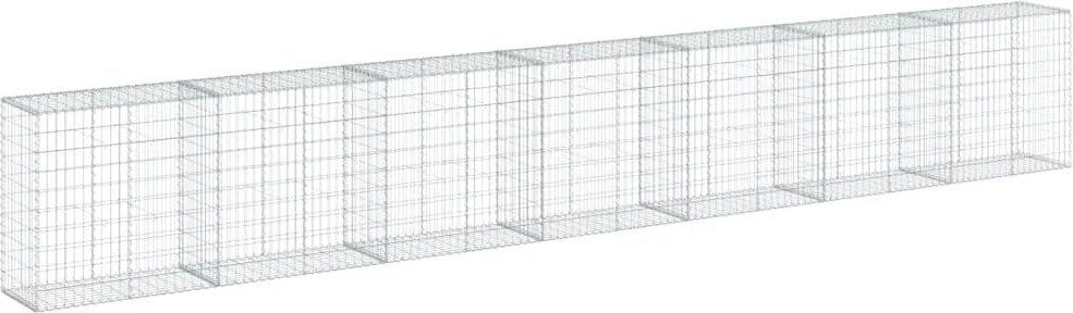 Gabionový koš s víkem 700 x 50 x 100 cm pozinkované železo 3295148