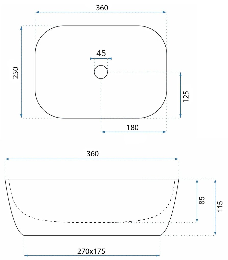 Keramické umyvadlo na desku REA BELINDA MINI bílé