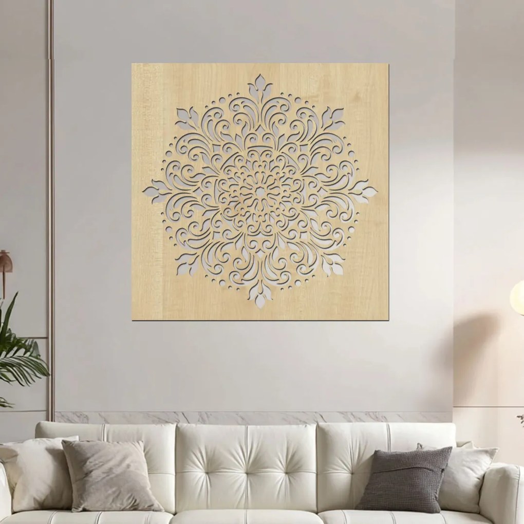 dřevo života Dřevěná mandala LÁSKYPLNÉHO DOMOVA Zvolte rozměr (cm): 95x95, Zvolte barvu dekoru: Horský dub