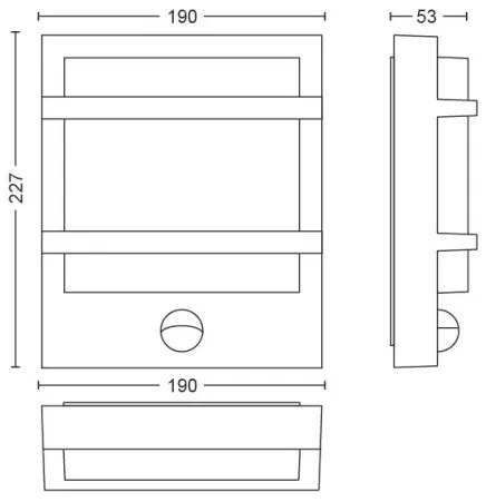 LED Venkovní nástěnné svítidlo Petronia s pohybovým čidlem 17395/93/P0 antracitové 2700K