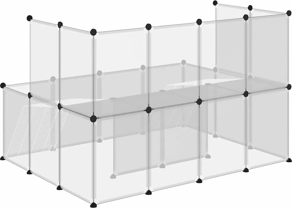 Klec pro malá zvířata průhledná 143 x 107 x 93 cm PP a ocel 340570