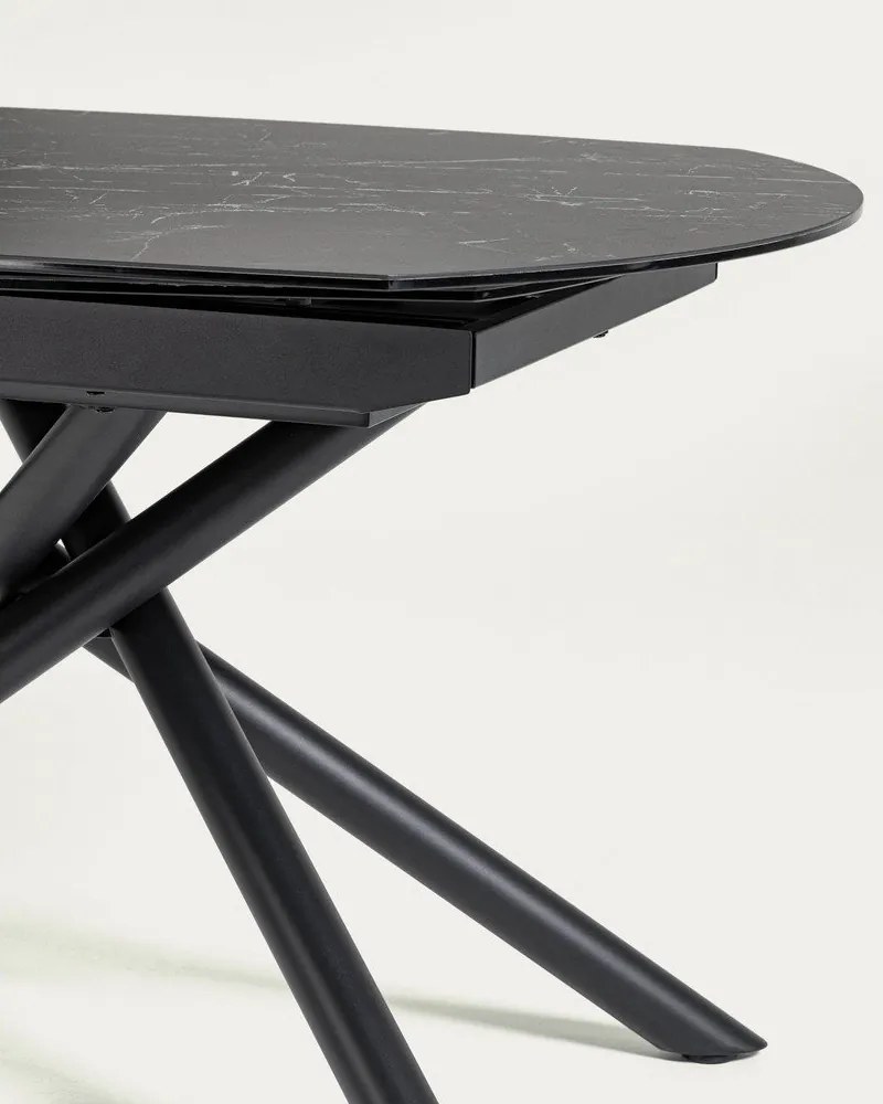 Rozkládací jídelní stůl s přídavnou deskou s keramickou deskou 100x130 cm Yodalia – Kave Home
