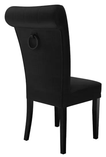 Čalouněná jídelní židle ST65 + klepadlo, Klepadlo: chrom, Barva křesla: černá, Potah: Magic Velvet 2258