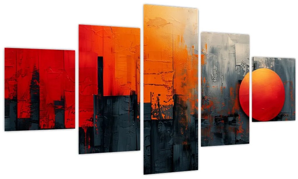 Obraz - Abstraktní malba města (125x70 cm)