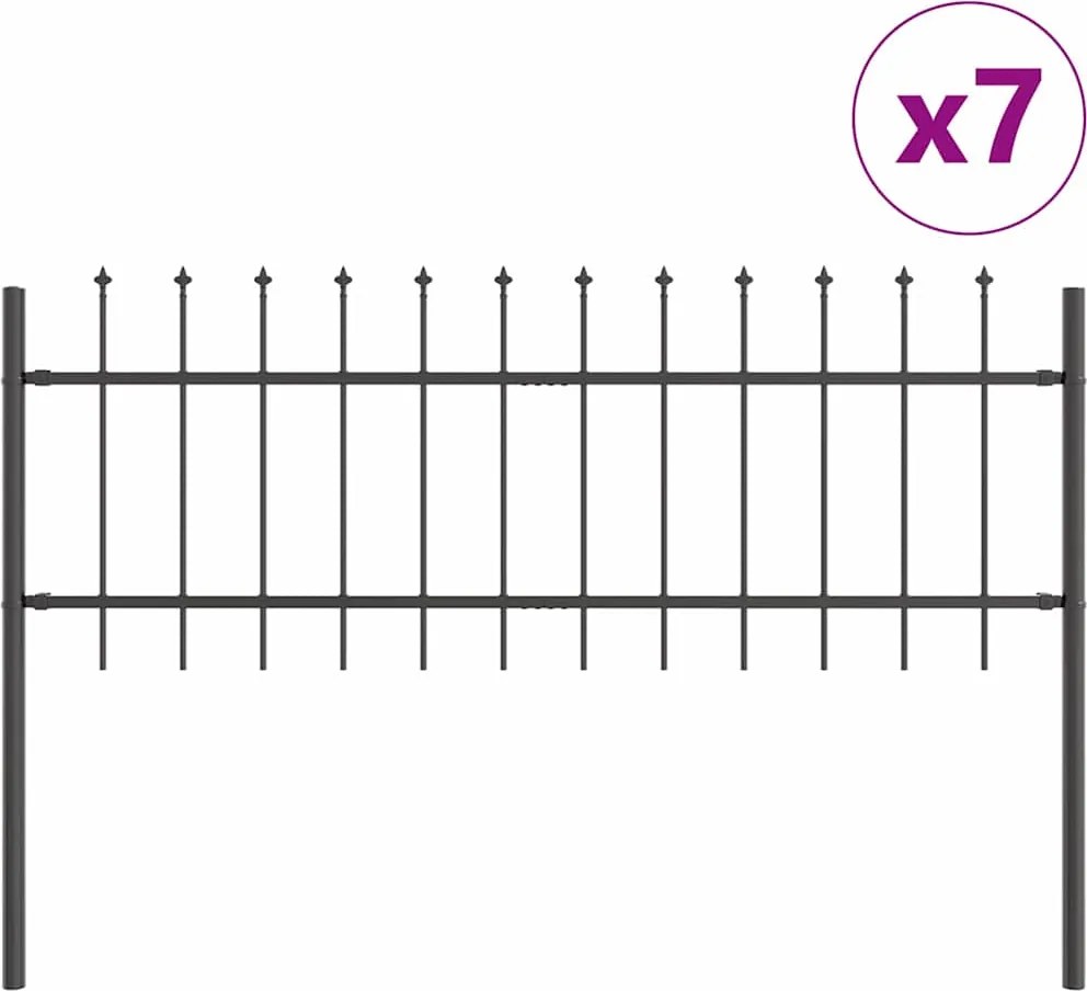 Zahradní plot WOERDEN 7 ks 11,9 x 0,8 m Práškově lakovaná ocel 3334129