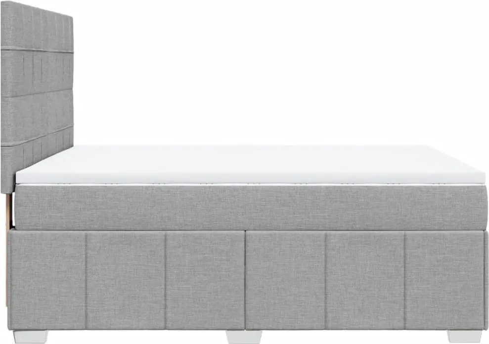 Box spring postel s matrací světle šedá 140 x 190 cm textil 3291663