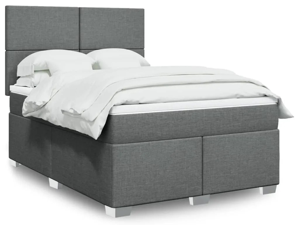 Box spring postel s matrací tmavě šedá 160x200 cm textil 3290533