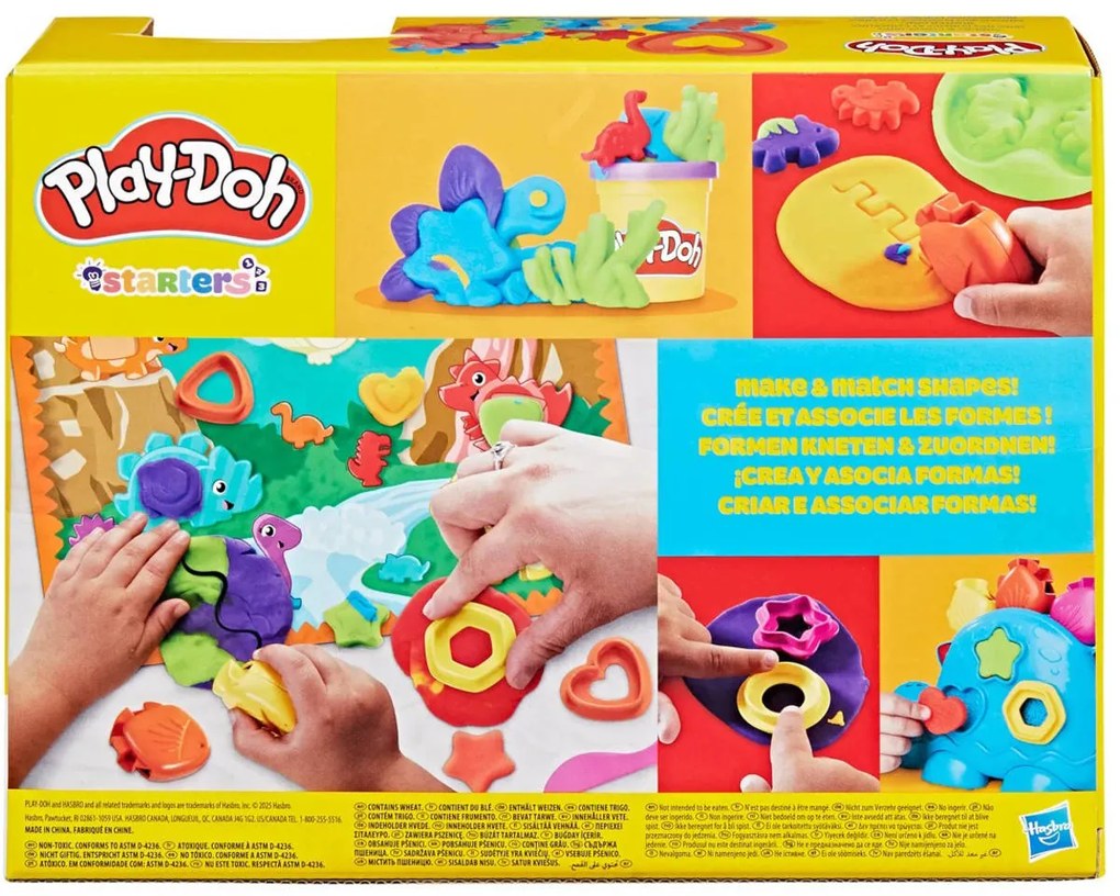 HASBRO PLAY-DOH Tvary a barvy Dino kreativní set modelína s nástroji 14g0491