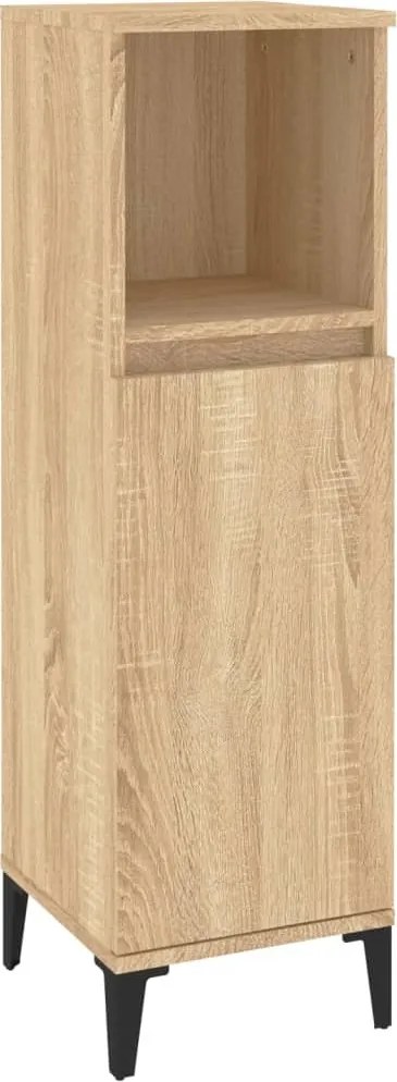 vidaXL 3dílný set koupelnového nábytku kompozitní dřevo [3185624] Barva: kouřový dub