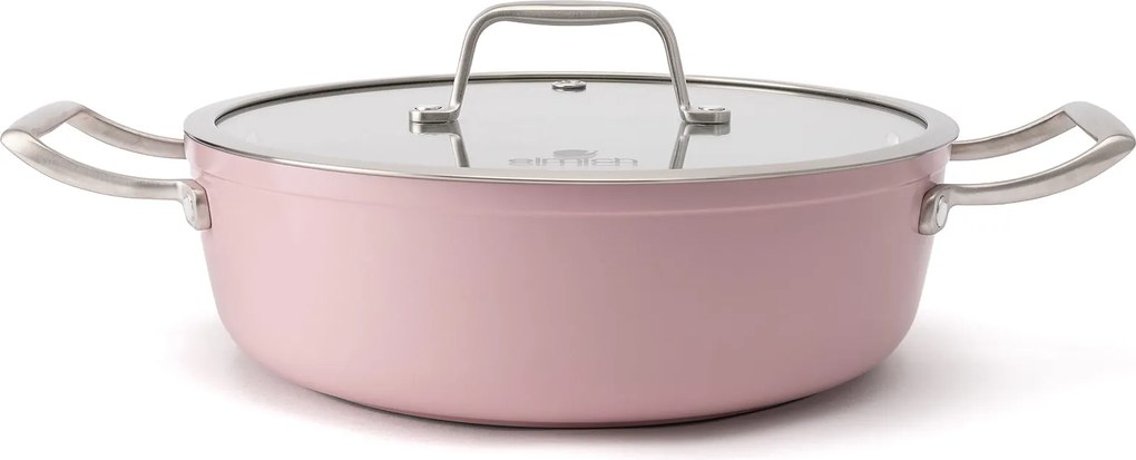 Elmich Nepřilnavá keramická servírovací pánev Zen Ø 28 cm - růžová
