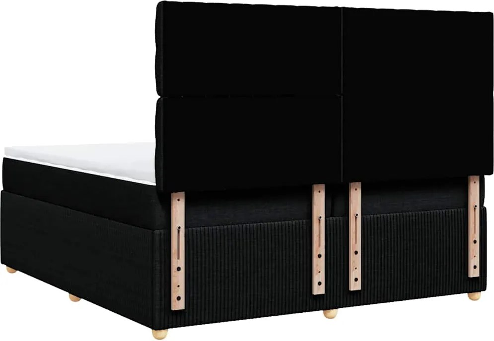 Box spring postel s matrací černá 200x200 cm textil 3292172