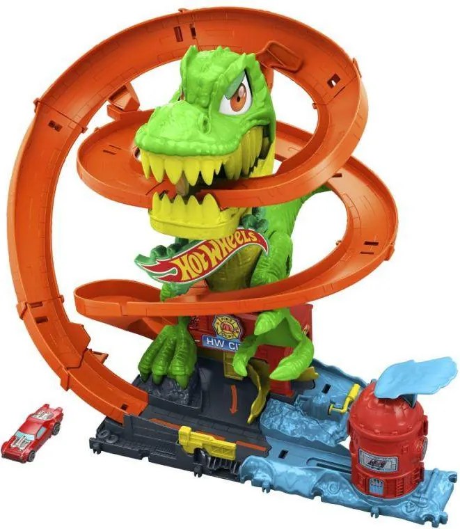 Mattel hot wheels t-rex útočí na hasičskou stanici, jbm73