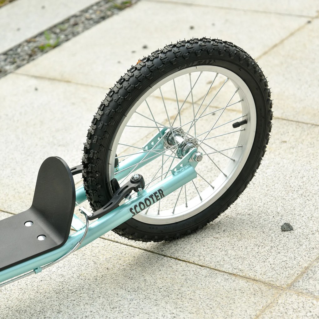 HOMCOM Dětská koloběžka Scooter Skládací koloběžka s pneumatikami a ruční brzdou, městská koloběžka, dobrodružství pro děti od 5 let, 16 palců