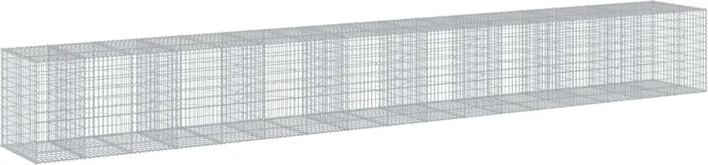 Gabionový koš s víkem 850 x 100 x 100 cm pozinkované železo 3295205