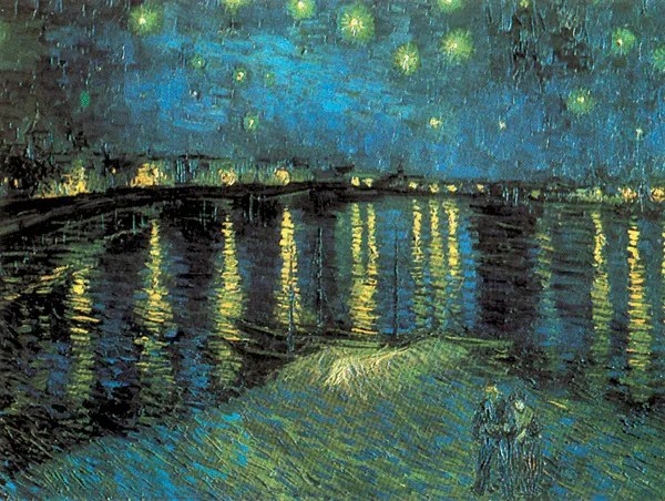 Obraz, Reprodukce - Hvězdná noc nad Rhônou, 1888, Vincent van Gogh, (80 x 60 cm)