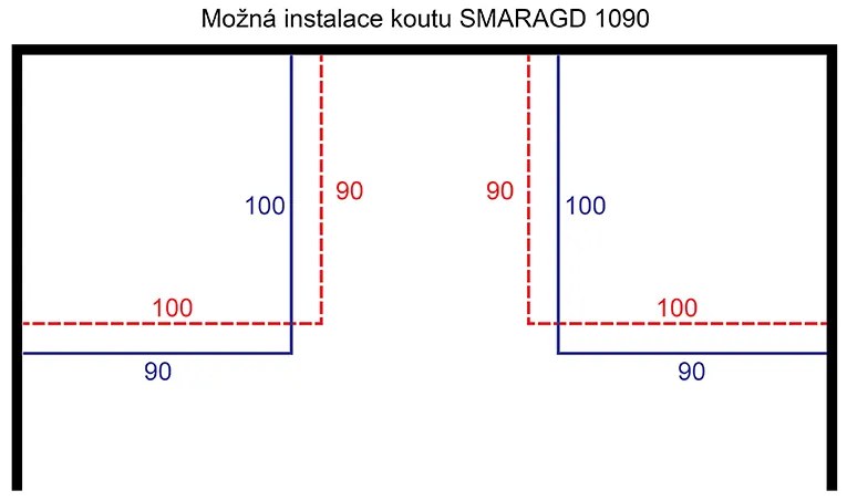 ARTTEC Sprchový kout obdélníkový SMARAGD 100 x 90 x 195 cm čiré sklo PAN01245