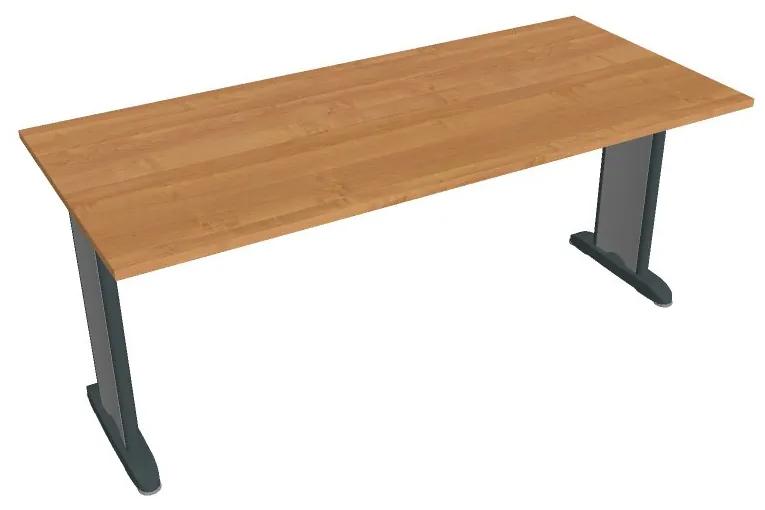Stůl jednací rovný 180 cm - Hobis Flex FJ 1800 Dekor stolové desky: olše, Barva nohou: černá
