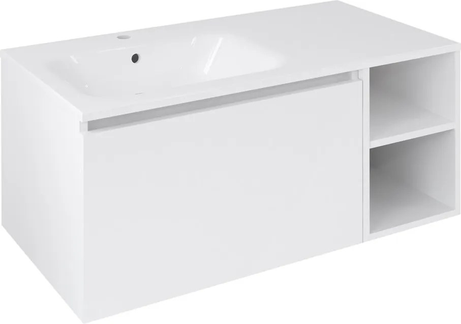 Sapho Lorea koupelnová skříňka pod umyvadlo 100 x 46 x 51,5 cm (70+30Pcm) levá bílá mat LE070-3131-L-11