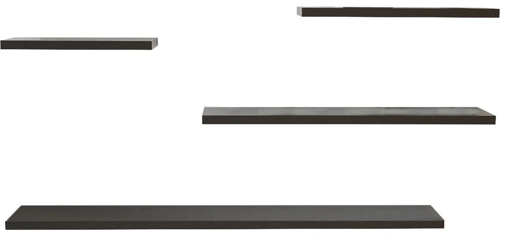KALUNE DESING Set 4 poliček WALL černý 956LCS2705