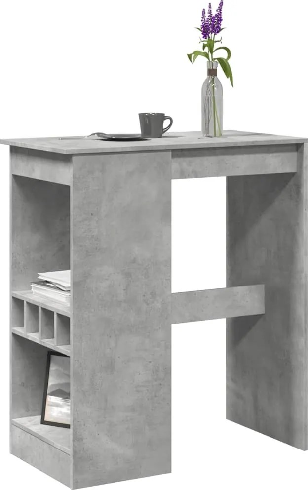 vidaXL Barový stůl s regály 90 x 47,5 x 103,5 cm kompozit [854337] Barva: šedá sonoma