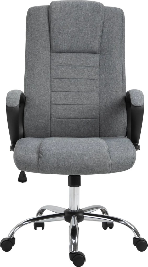 Vinsetto HOMCOM Manažerská ergonomická kancelářská židle s látkovým potahem, výškově nastavitelná, tmavě šedá