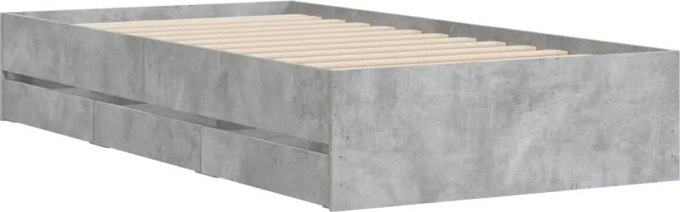 vidaXL Rám postele se zásuvkami 100 x 200 cm kompozitní dřevo [3207290] Barva: šedá sonoma