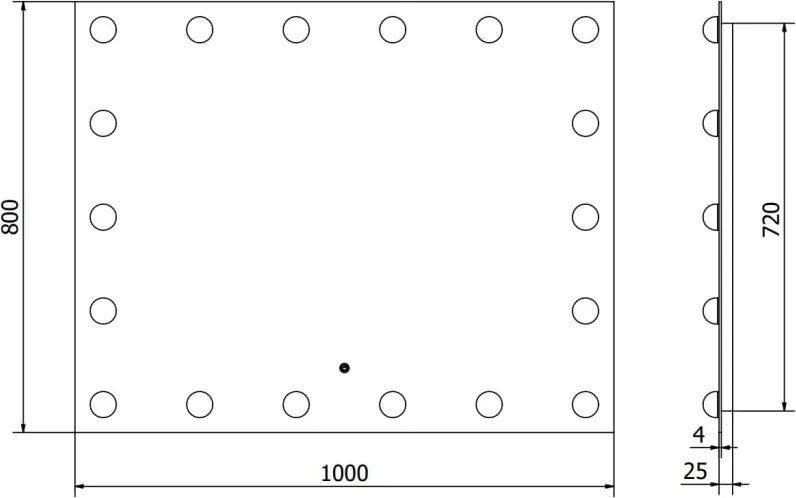 Mexen Dona koupelnové zrcadlo s podsvícením 100 x 80 cm, LED 6000K, protimlžící - 9818-100-080-611-00