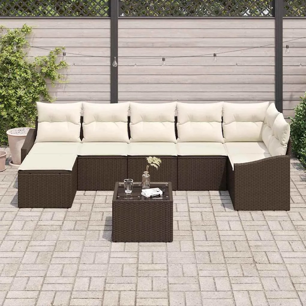 Set pohovek 8 ks Hnědá polyratan 3346818