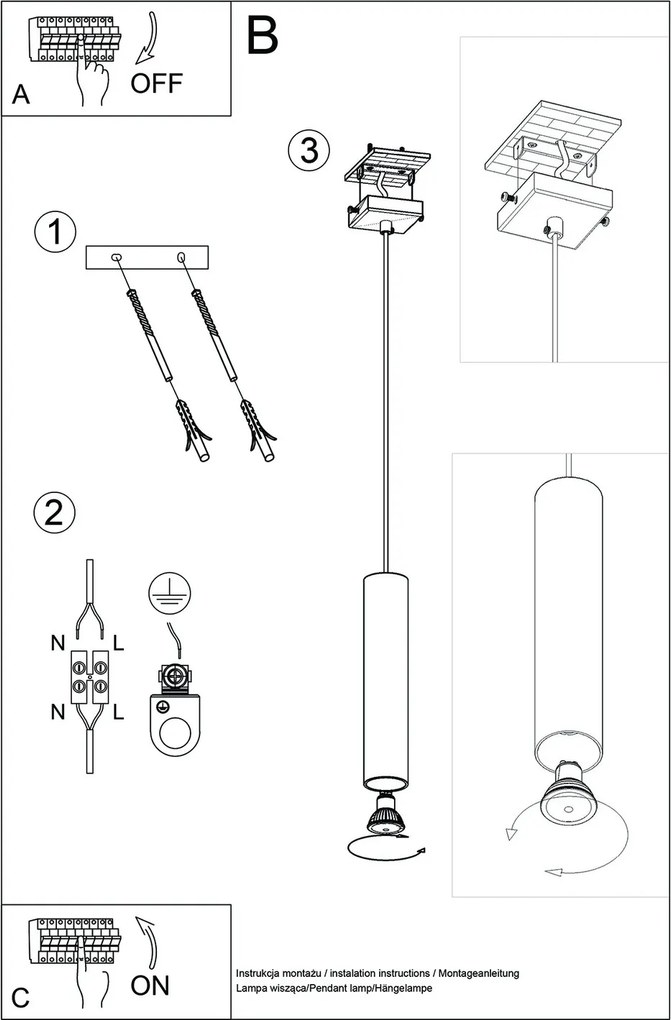 Sollux Lighting Závěsné svítidlo LAGOS 1 ultramarín