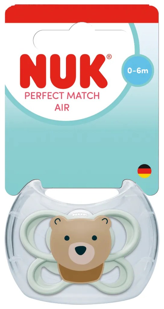 NUK Dudlík Perfect Match Air 0-6 m 1 ks box Bear