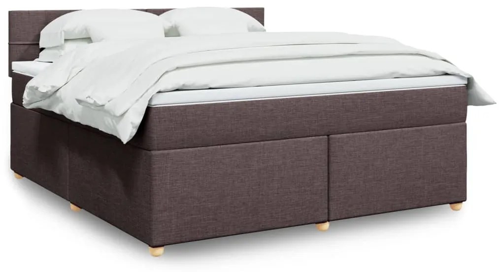 Box spring postel s matrací tmavě hnědá 180x200 cm textil 3286762