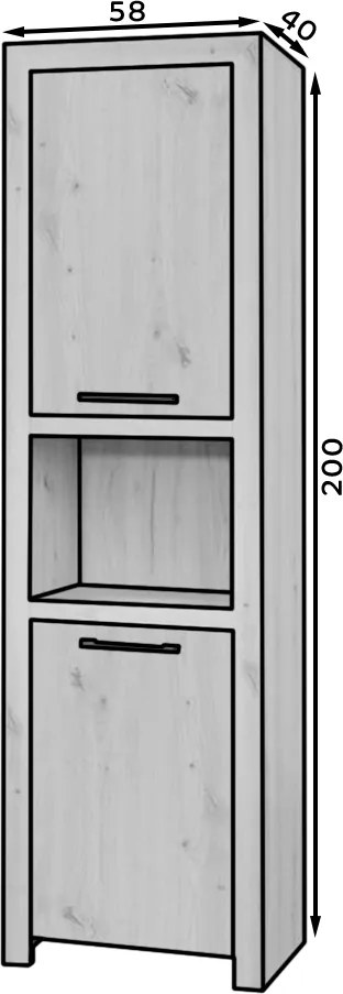 ADRK Furniture Vysoká skříň JANEZ W-JAN-58-A