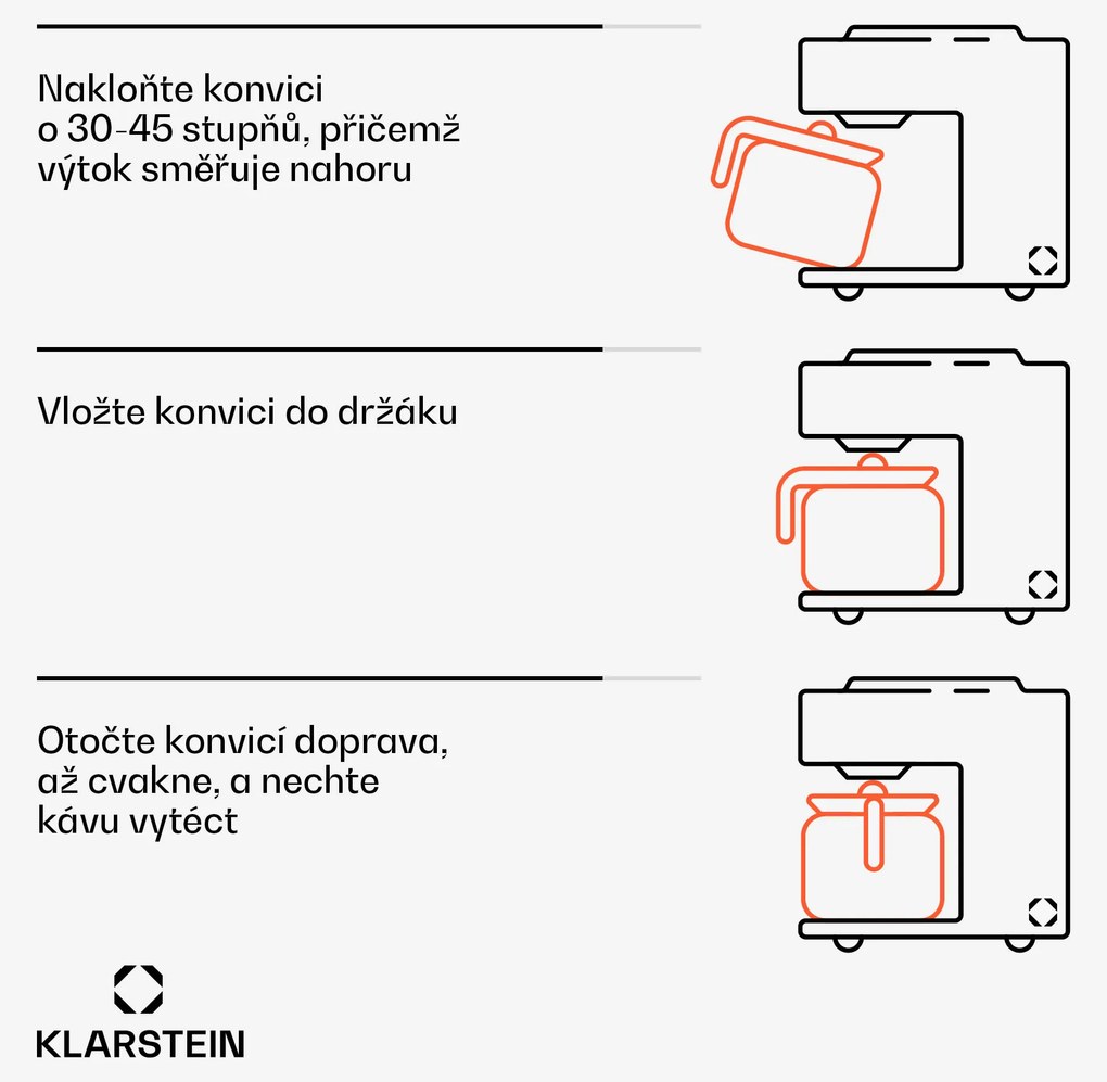 Klarstein Arabica, kávovar, 800 W, 1,2 l, Easy-touch control, stříbrno/černý