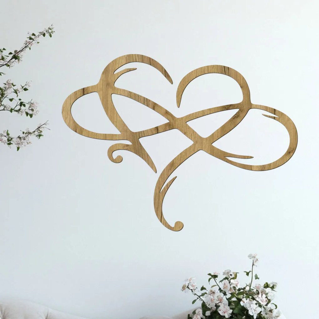 dřevo života Dřevěné srdce INFINITY Zvolte barvu dekoru: Buk, Rozměry šxv (cm): 60x45