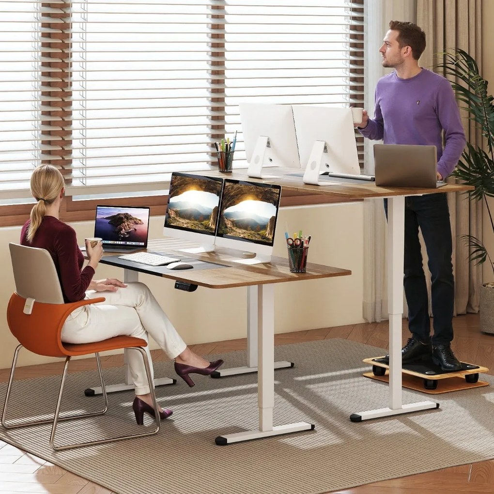 Costway Elektrický stojánek výškově nastavitelný stůl ergonomický stojánek