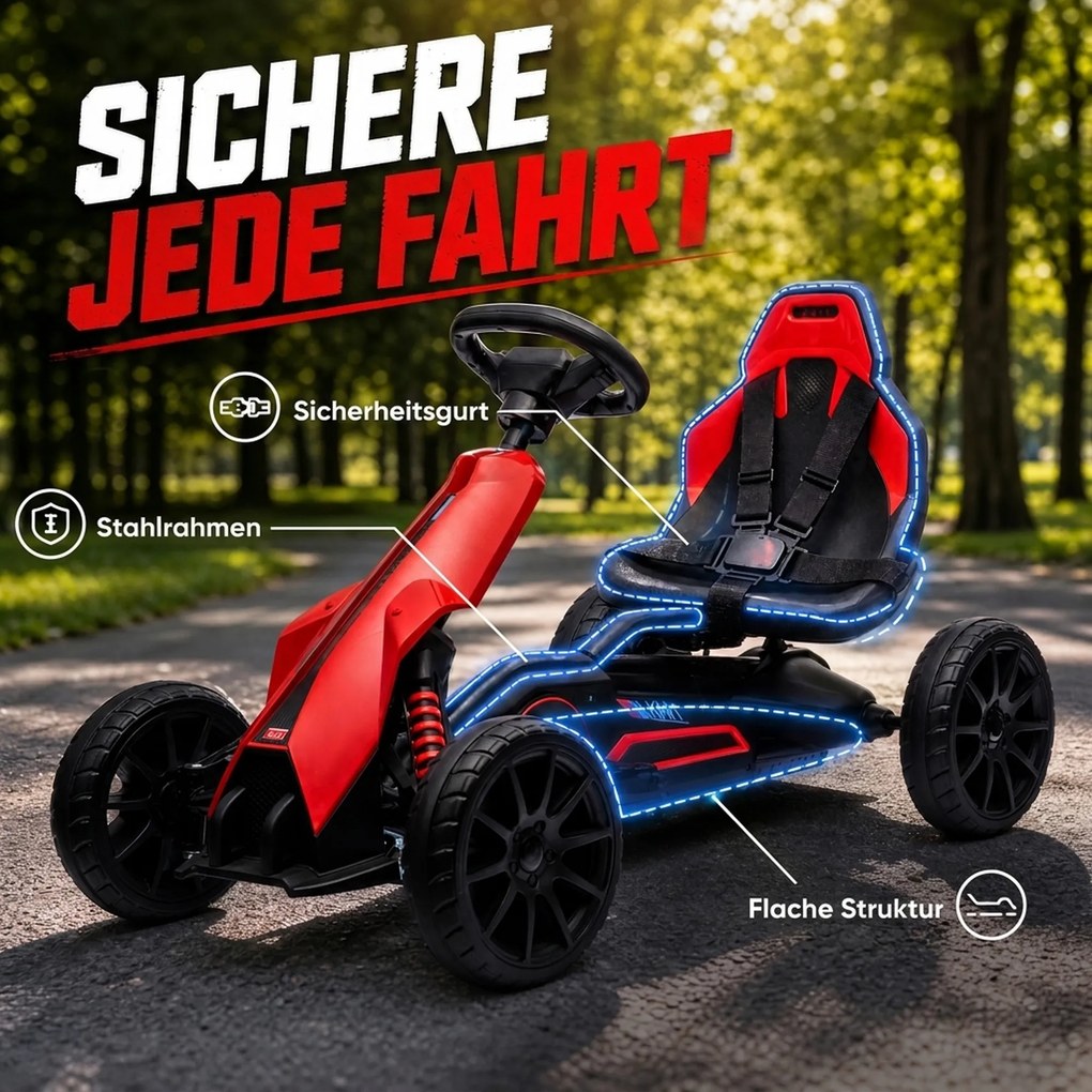 HOMCOM Elektrický Go-Kart pro Děti 3-8 Let s 12V Baterií, Nastavitelná Rychlost 3-5 km/h a Bezpečnostním Pásem, Nosnost 30 kg, Venkovní Použití, 100x…