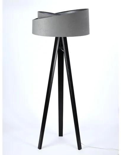 Timberlight Stojací lampa Awena šedá + stříbrný vnitřek + černé nohy