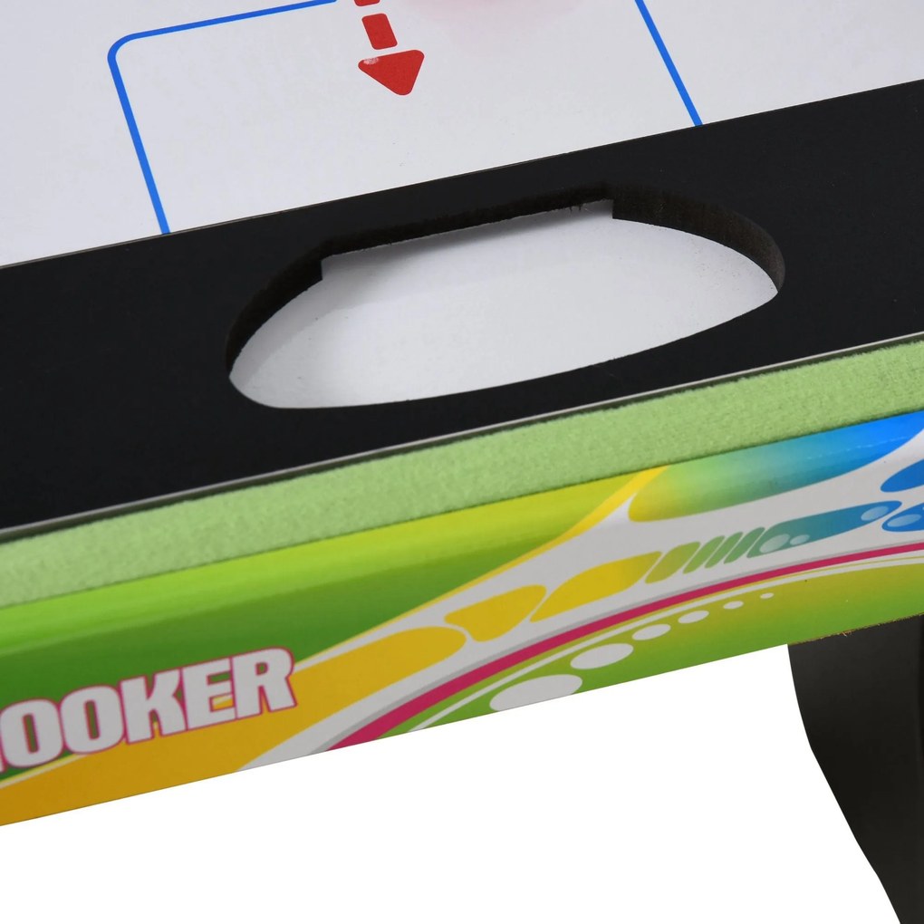 Skládací herní stůl HOMCOM 4v1 - Stolní fotbálek, Air Hockey, Pool, Ping Pong s příslušenstvím - 86,5x43,5x64 cm