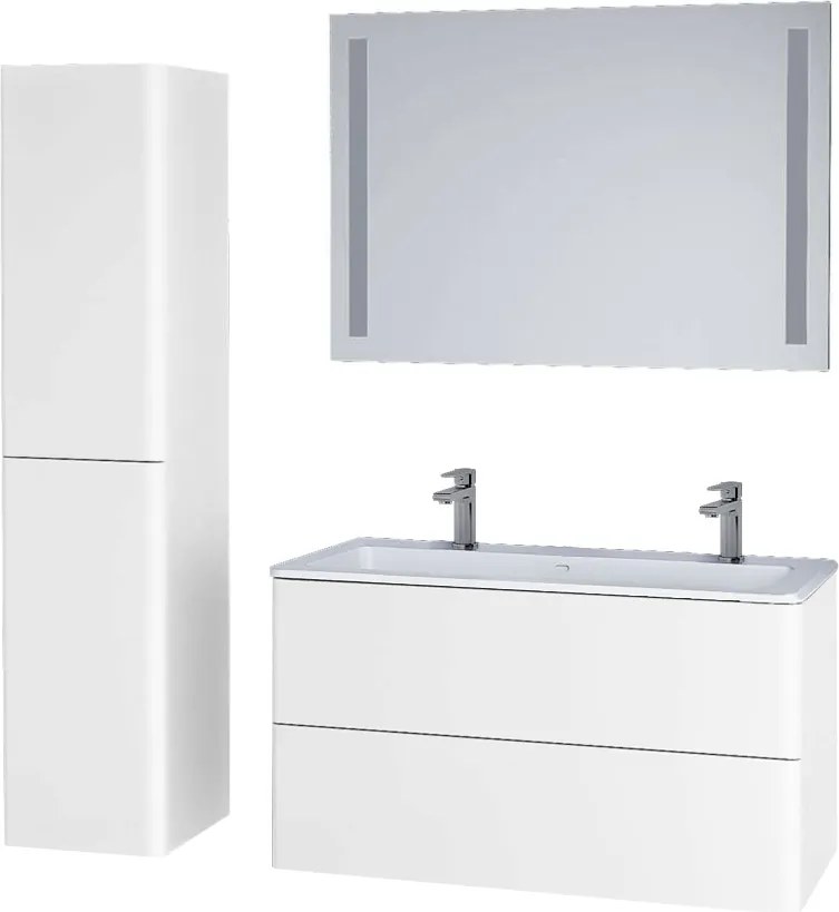 Mereo, Mereo Siena, koupelnová skříňka 100 cm, bílá lesk, MER-CN412S